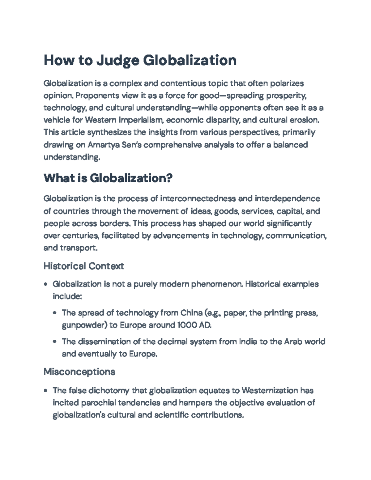 Understanding Globalization: Insights and Challenges (Course Code ...