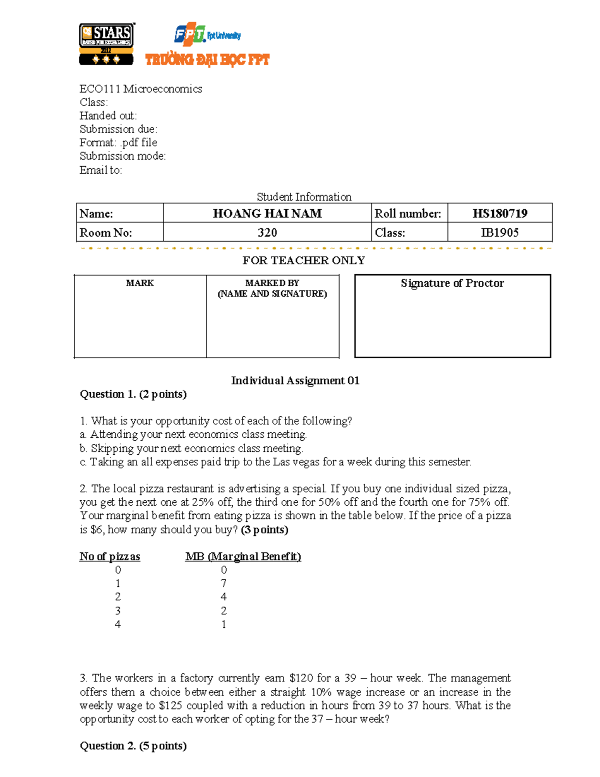 ECO111 Test-01 Individual-Assignment-01 Spring 2024 - ECO111 ...