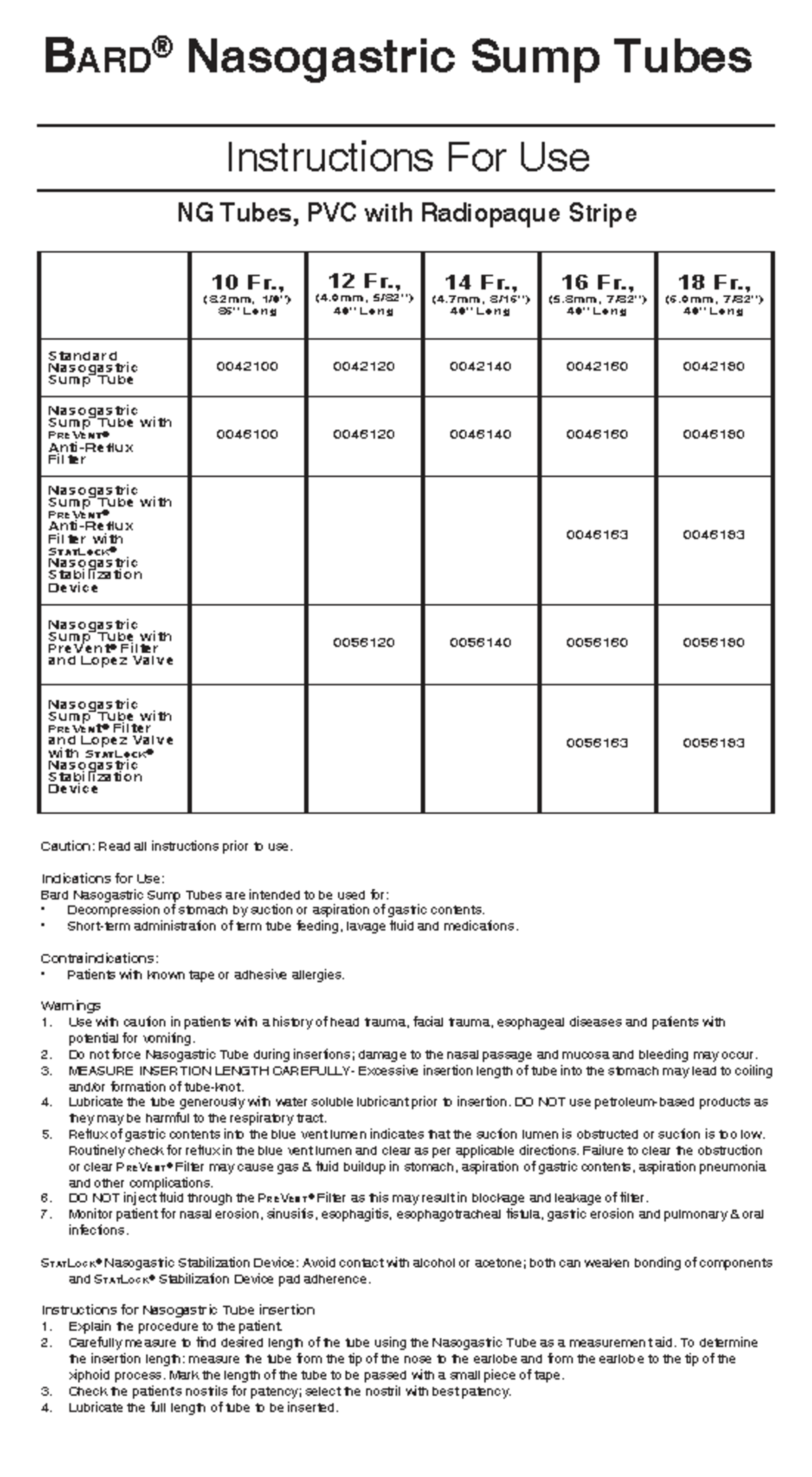 Nasogastric Sump Tubes: Instructions for Use and Safety Guidelines ...