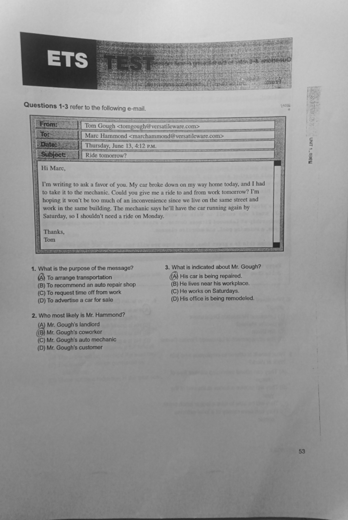 ETS 10011 Communication and Transportation Requests: A Study Guide ...
