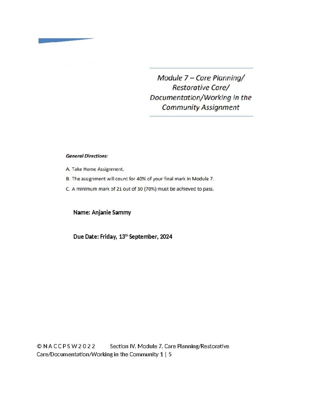 Module 7 Assignment: Care Strategies for Mrs. Gregg's Rehabilitation ...