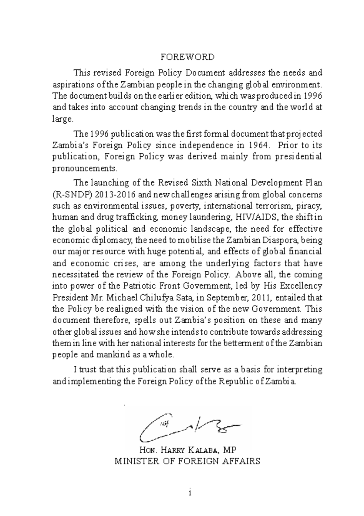 Zambia Foreign Policy Document: Revised Edition Overview - Studocu