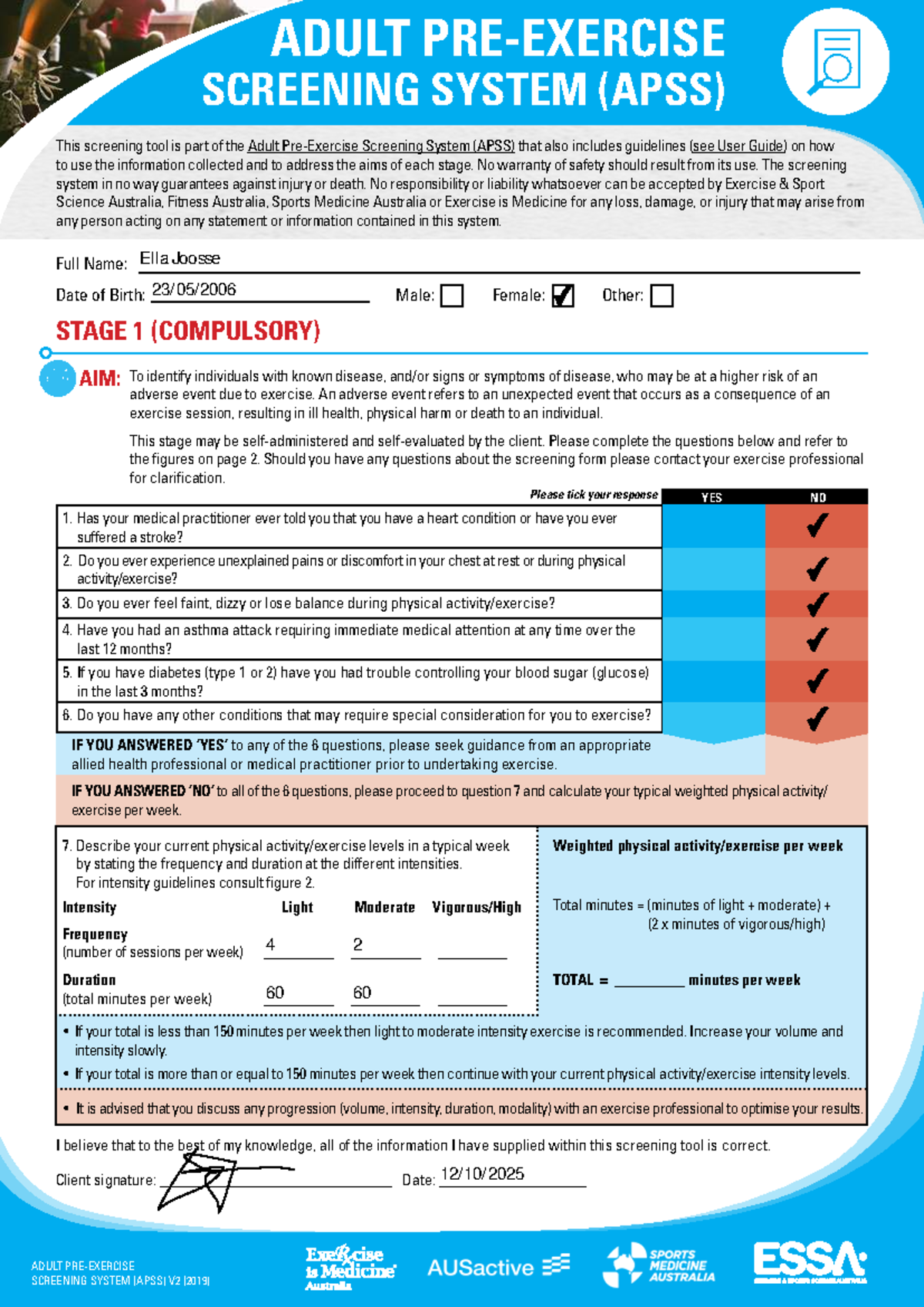 Adult Pre Screening Tool (APSS) - Guidelines and Risk Assessment - Studocu