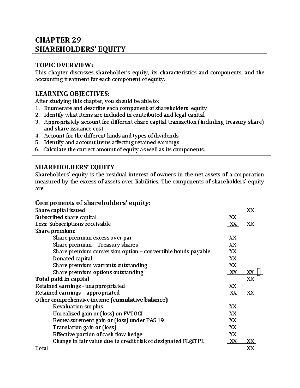 Chapter 29 - Shareholder's Equity: Key Concepts & Examples (ACCT 101 ...