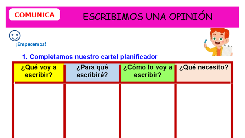 D3 A2 Ficha COM: Escribimos Nuestra Opinión sobre la Celebración de la ...