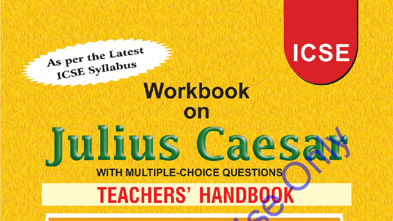 Julius Caesar Workbook: Teacher's Handbook for Act Analysis and ...