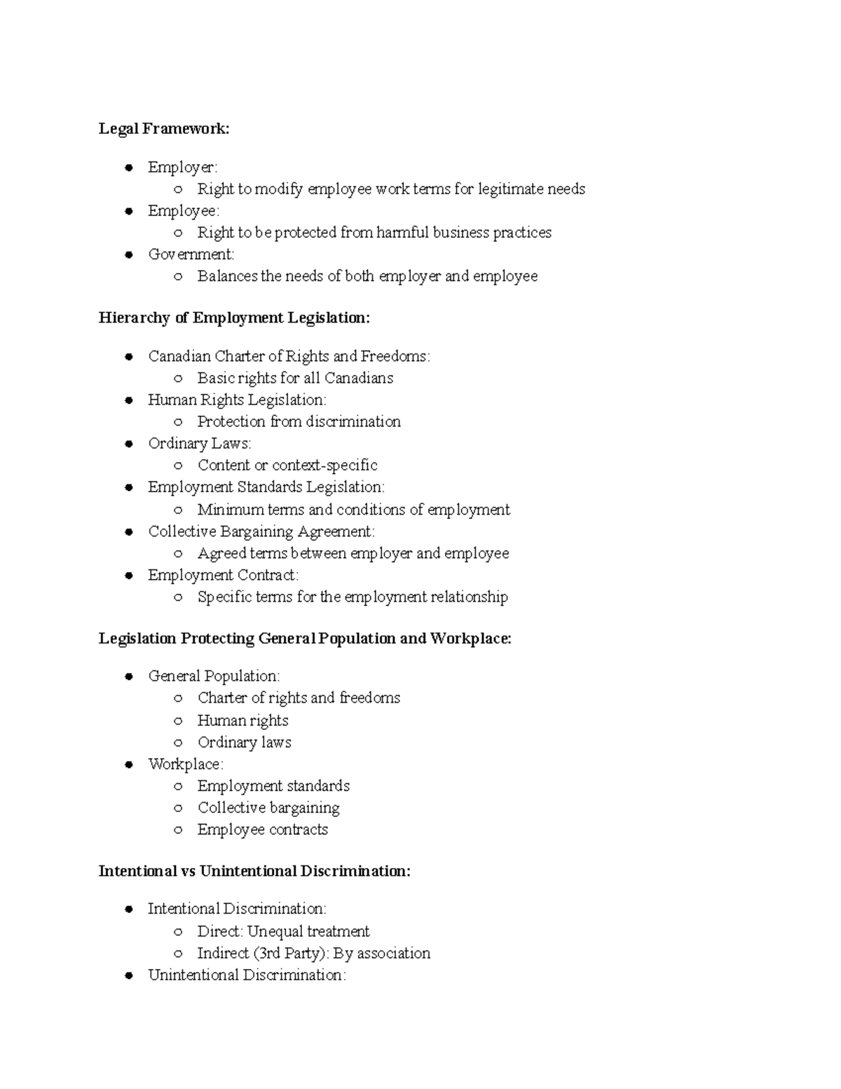 MHR - Chapter 4 - mhr notes - Legal Framework: Employer: Right to ...