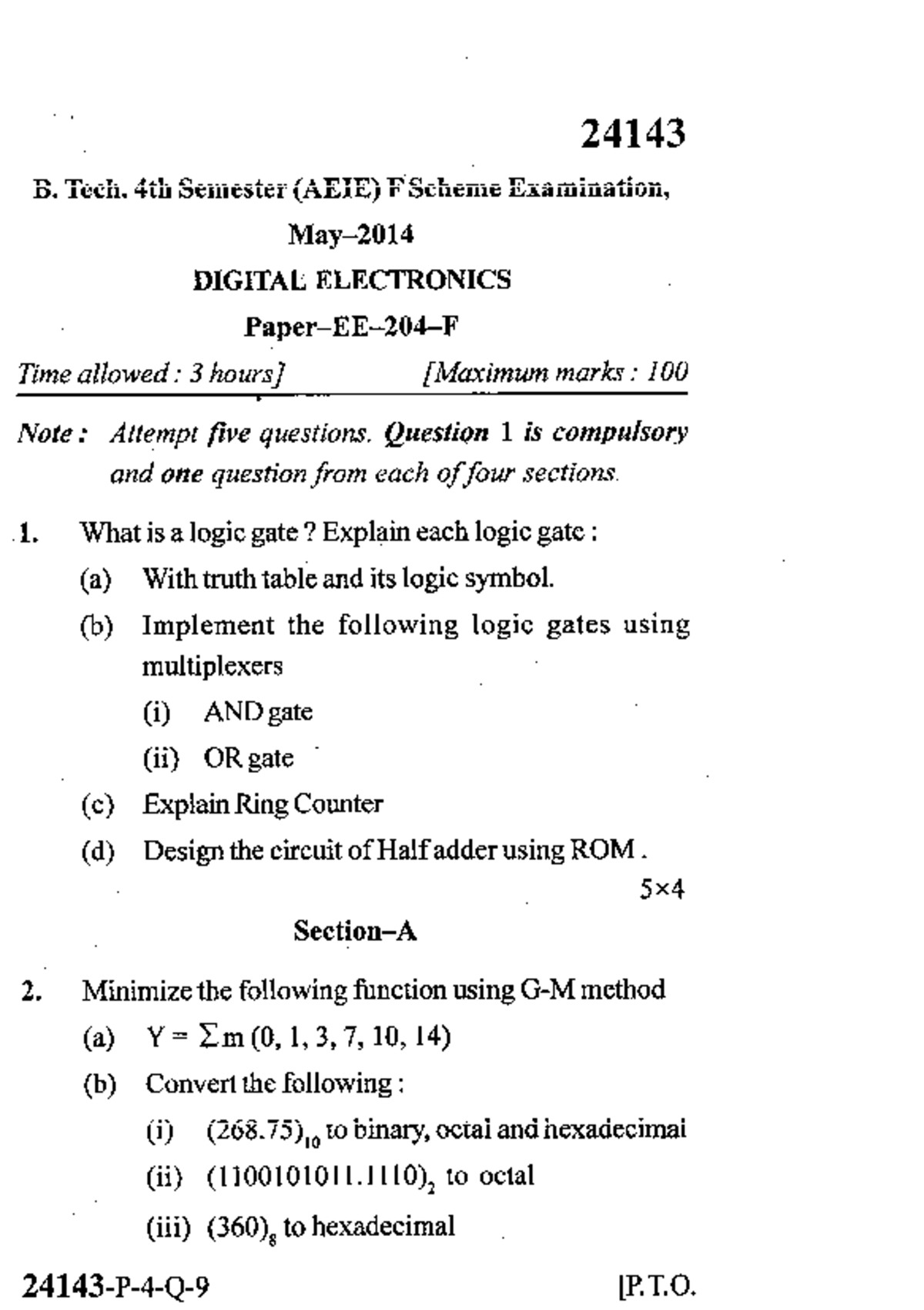 DE(4rd)May2014 - Notes and question paper for practice - B.tech - Studocu