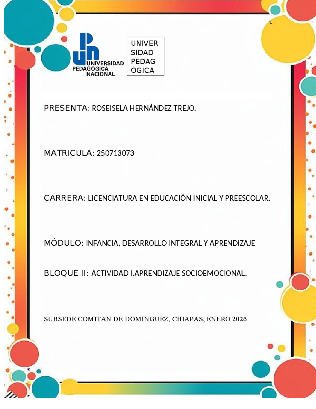 Bloque II: Actividad 1 - Aprendizaje Socioemocional (ASE) - Studocu