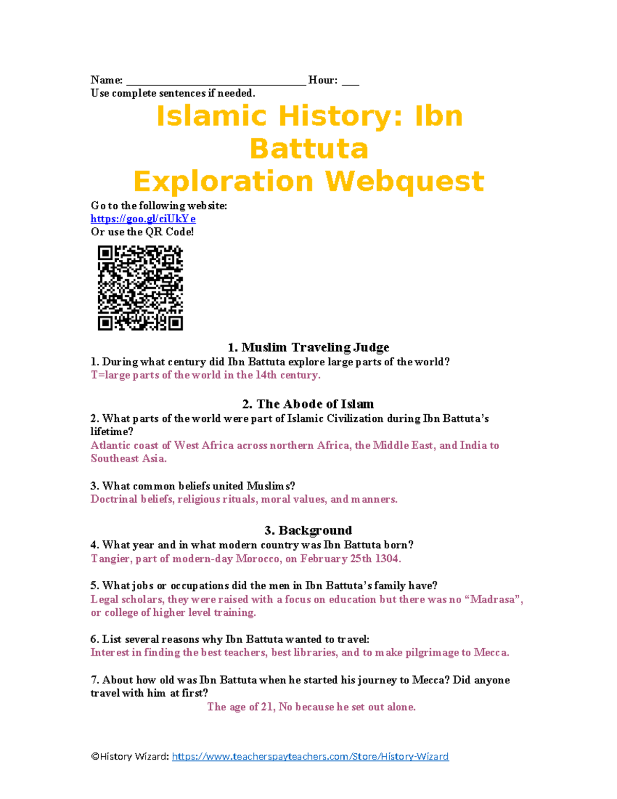 Copy of Ibn Battuta Exploration Webquest - Name ...