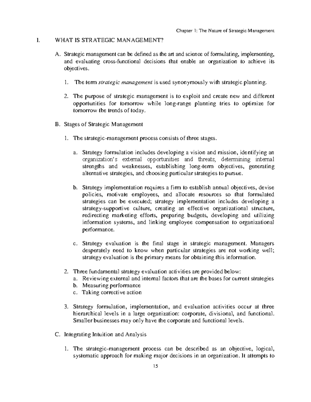 Strategic Management Overview: Key Concepts and Frameworks - Studocu