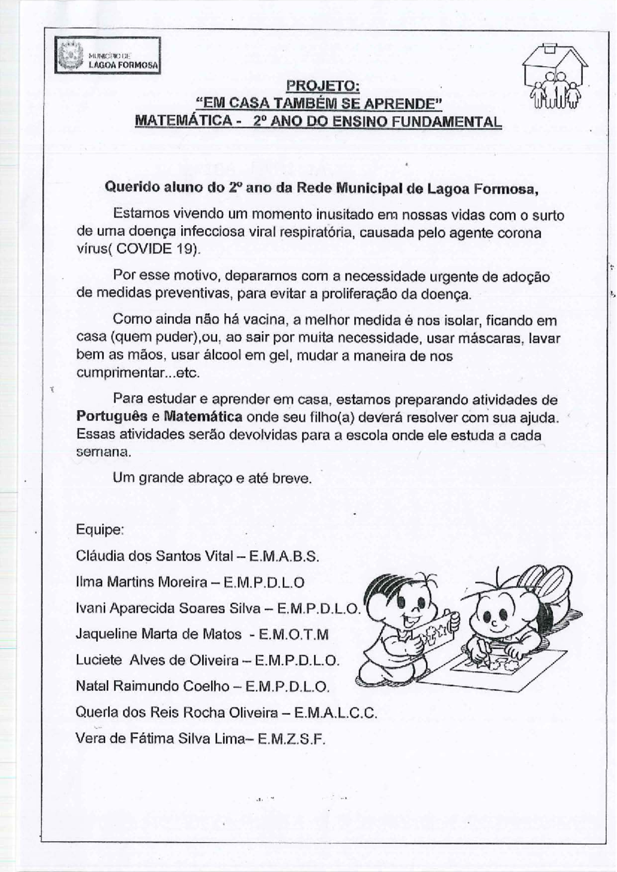 Atividades de Matemática e Português - Ensino Fundamental - Lagoa ...