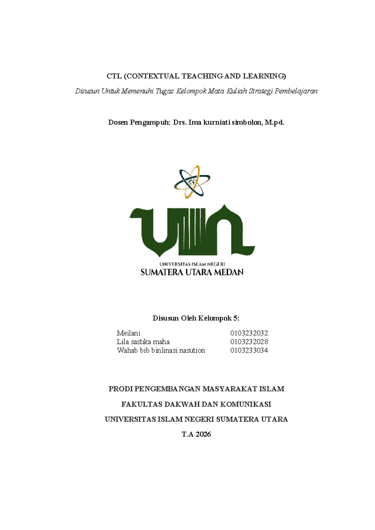 CTL (Contextual Teaching and Learning) - Tugas Kelompok 5 Strategi ...