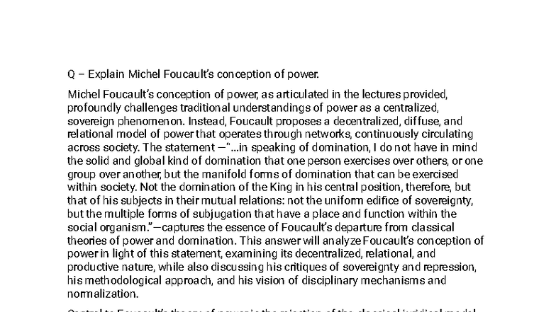 Political Sociology 20251114: Foucault's Conception of Power Explained ...