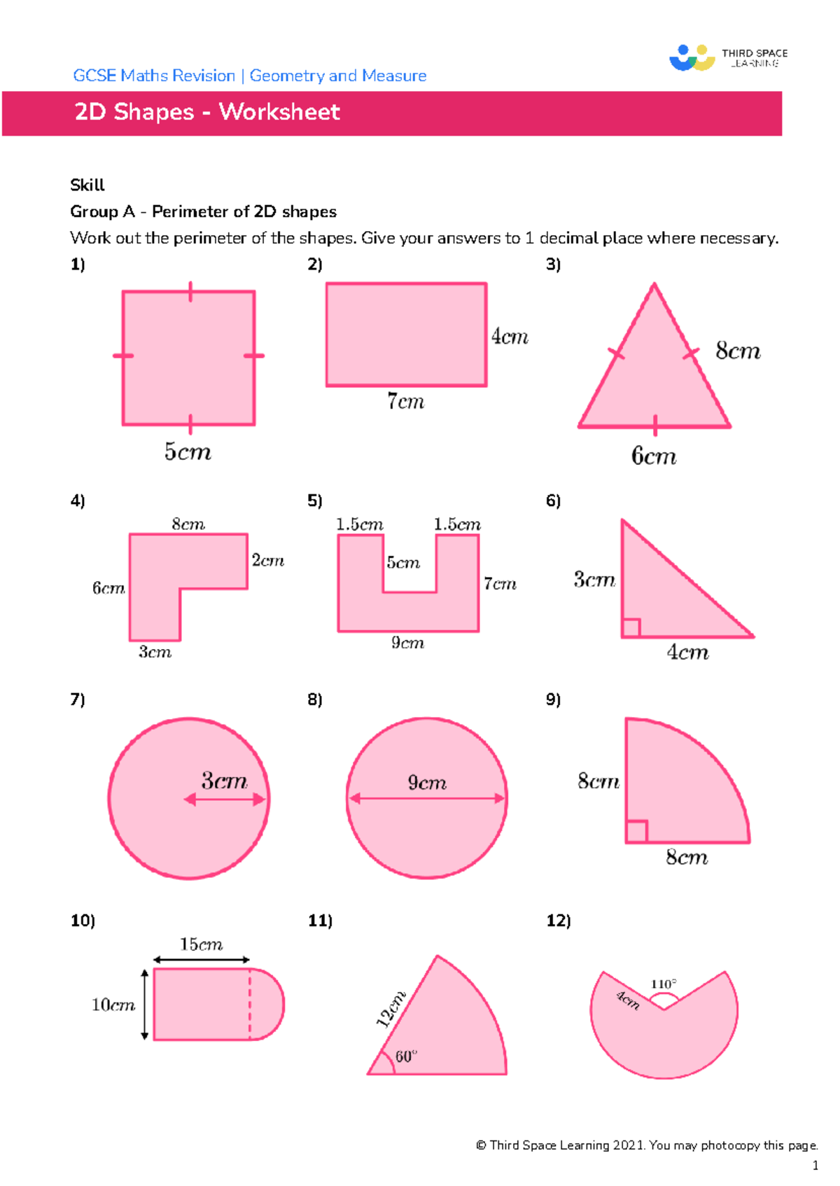 677713819 GCSE 2D Shapes Worksheet: Perimeter, Area & Exam Qs - Studocu
