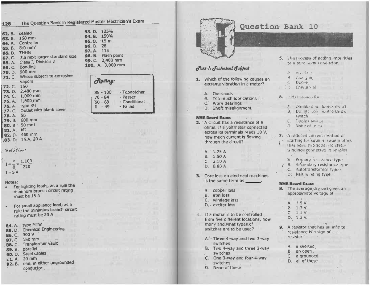 RME Question Bank 10 - Comprehensive Review for Master Exam - Studocu