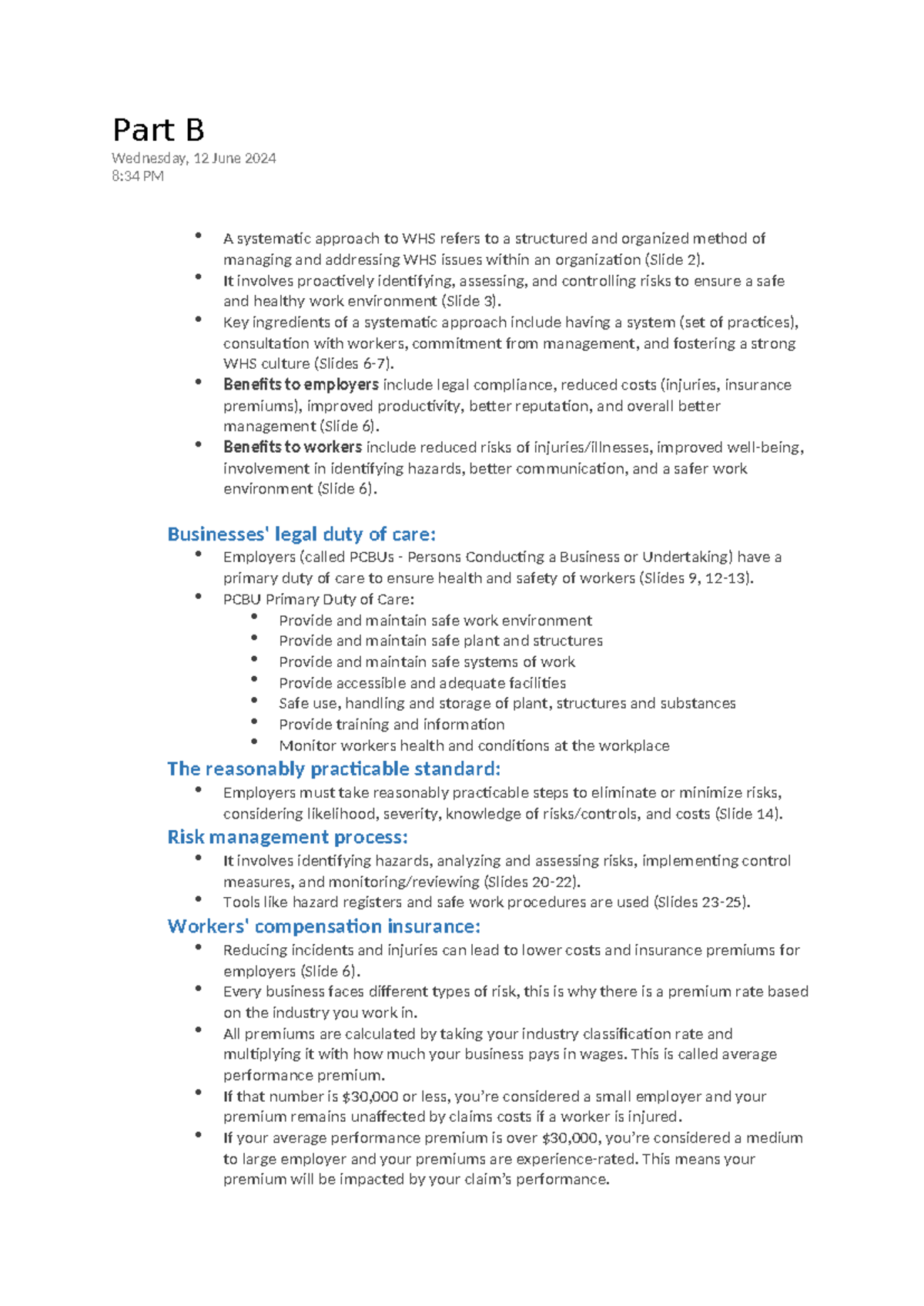 Part B - Final Exam Study Notes on WHS & AHRI Compliance - Studocu