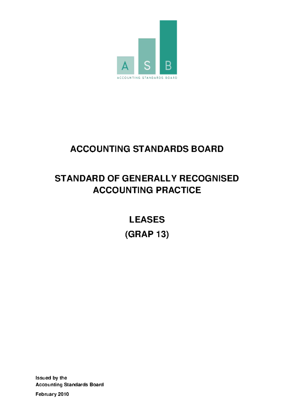 GRAP 13: Standard on Leases - Accounting Practices Overview - Studocu