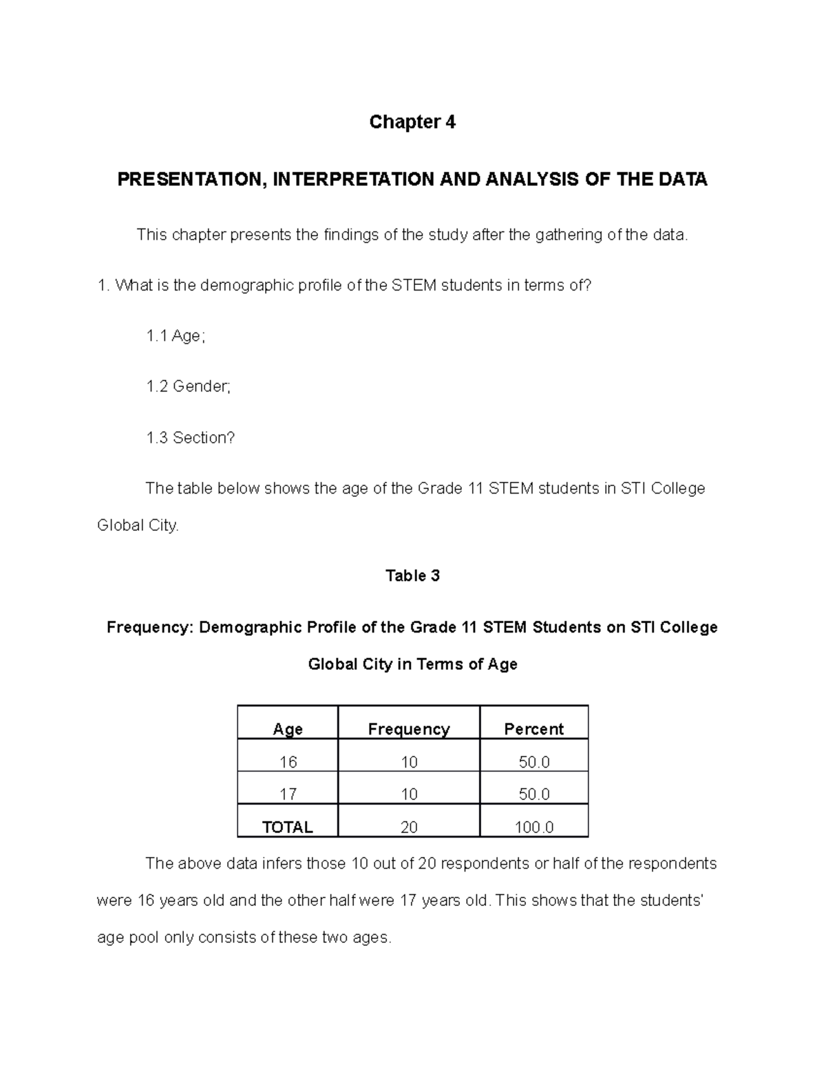 Chapter 4 Chapter 4 Chapter 4 Presentation Interpretation And