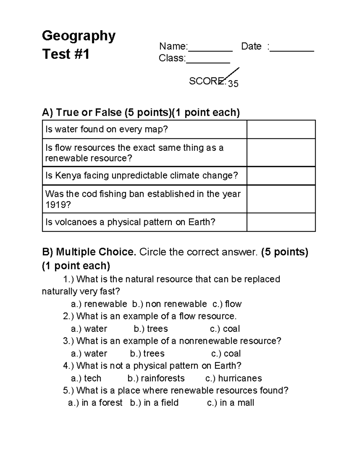 Geography Test #1: Understanding Resources and Maps - Studocu