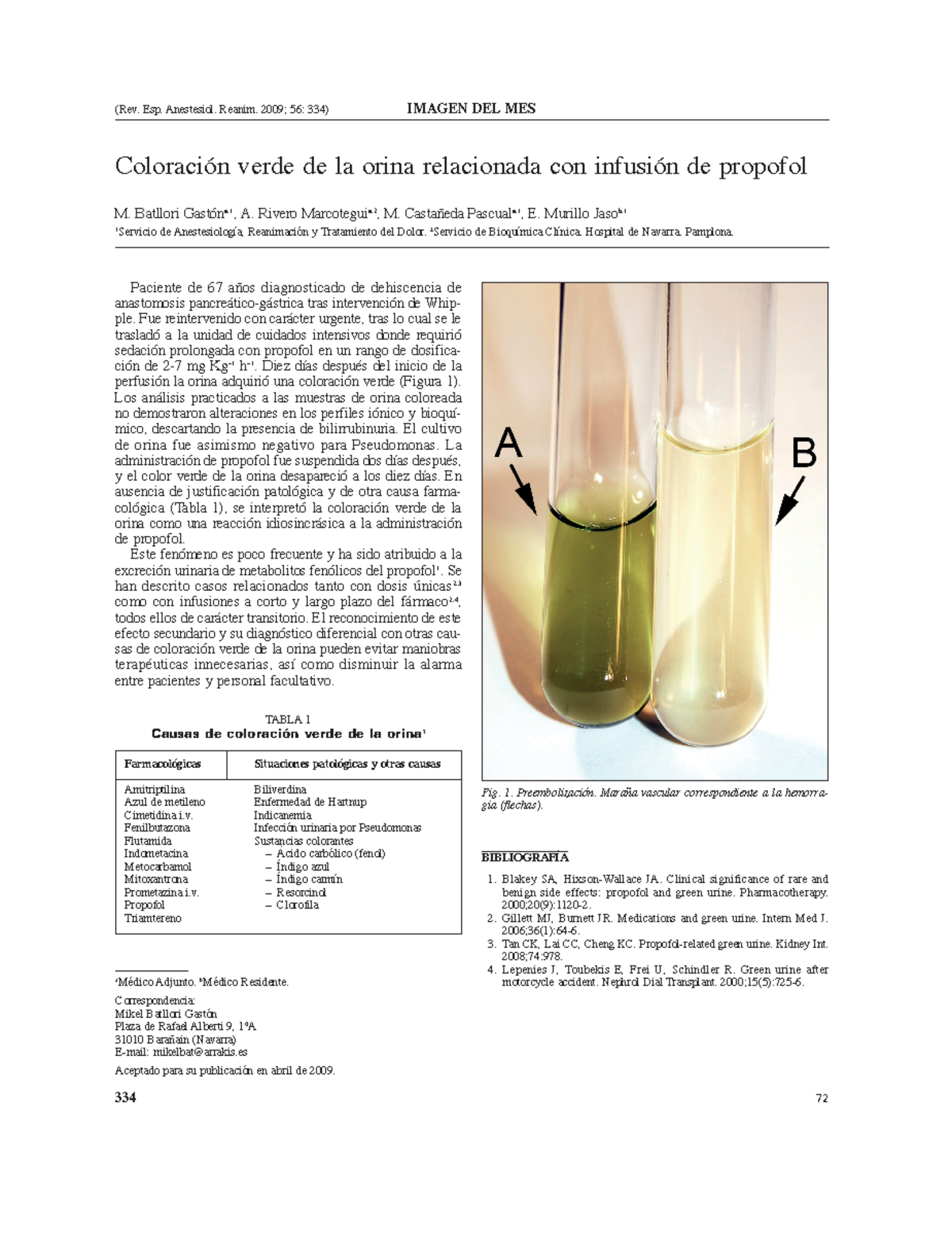 Orina azul - Articulo - 334 72 Paciente de 67 años diagnosticado de ...