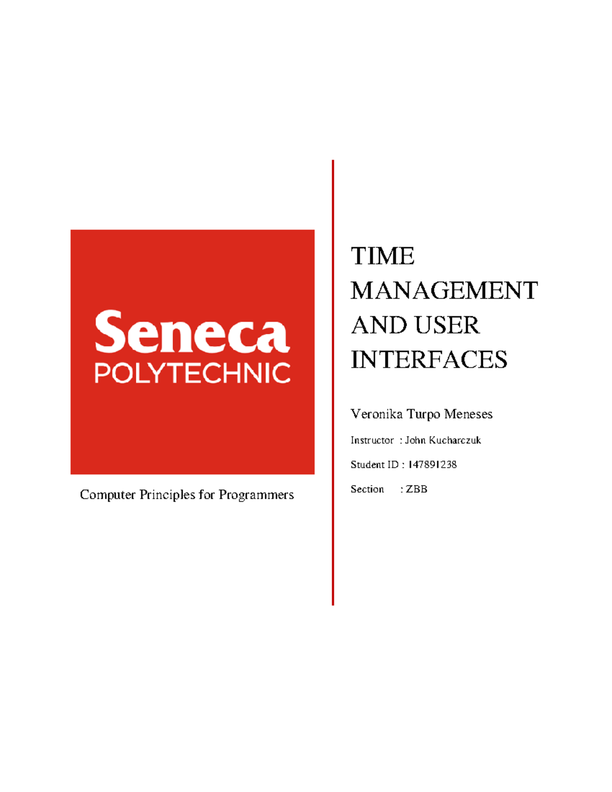 Cpr w 8 - Computer Principles for Programmers TIME MANAGEMENT AND USER ...