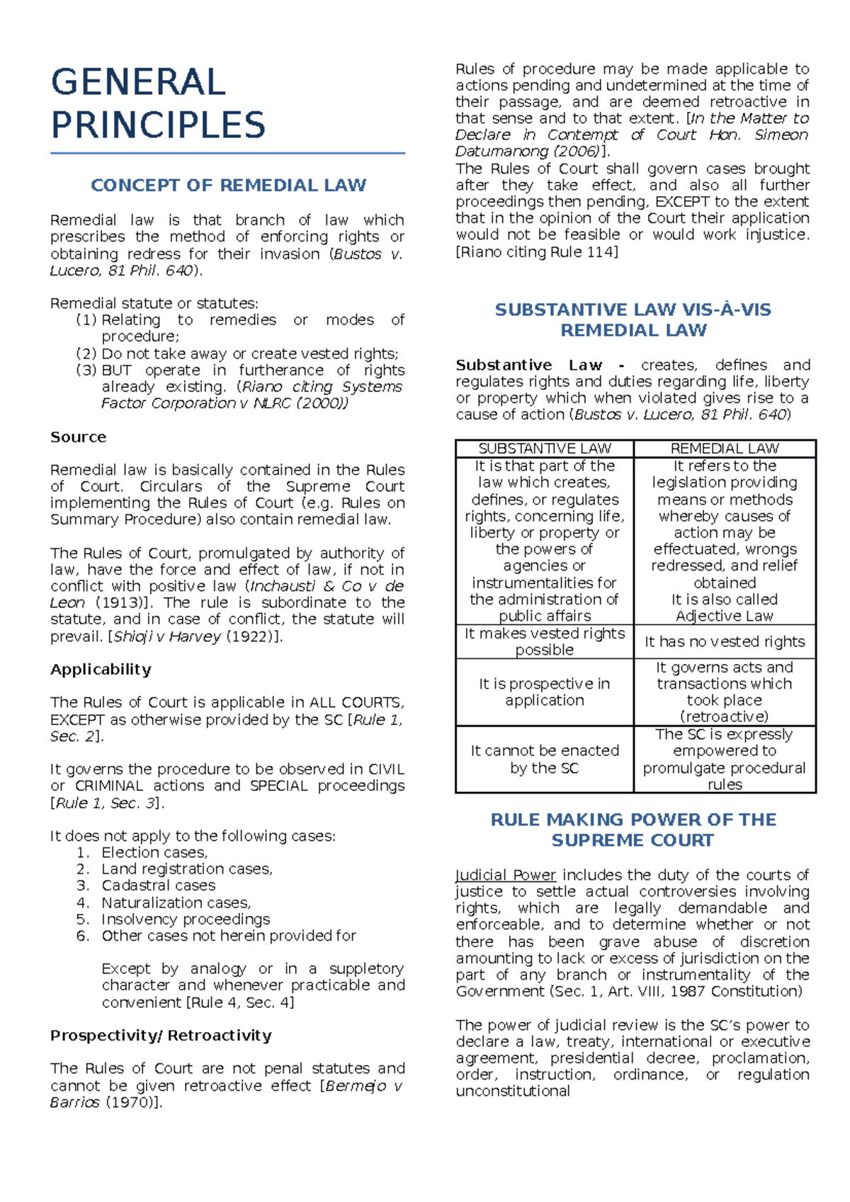 CIVPRO 101: Comprehensive Overview of Remedial Law Principles - Studocu