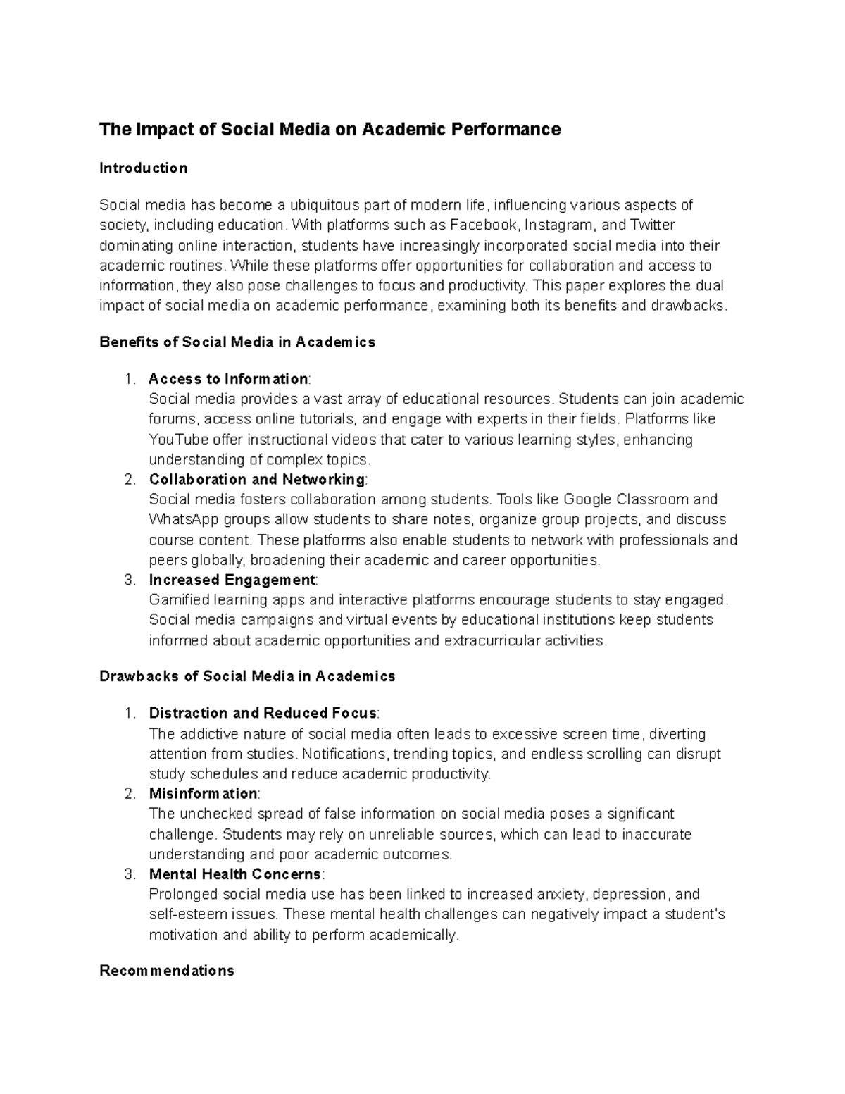 SOC 101: The Impact of Social Media on Academic Performance Analysis ...