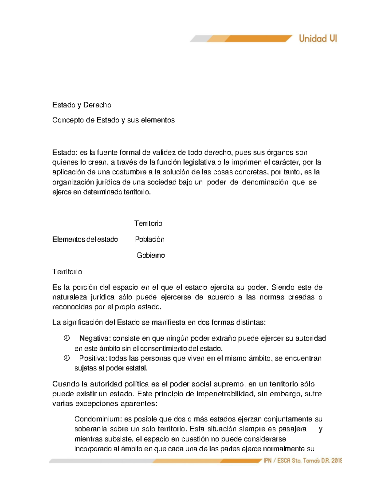Unidad 6: Conceptos Clave del Estado y Gobierno en el Derecho - Studocu