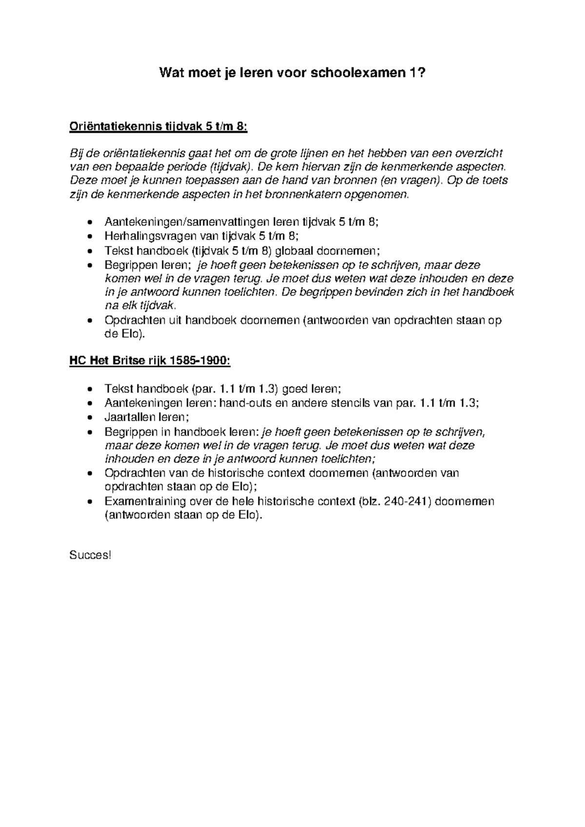 Studiegids SE1 H5: Belangrijke Leerpunten en Informatie (2024-2025 ...