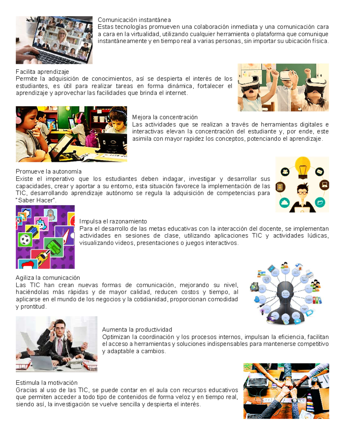 Resumen sobre la Importancia de las TIC en Educación - Studocu