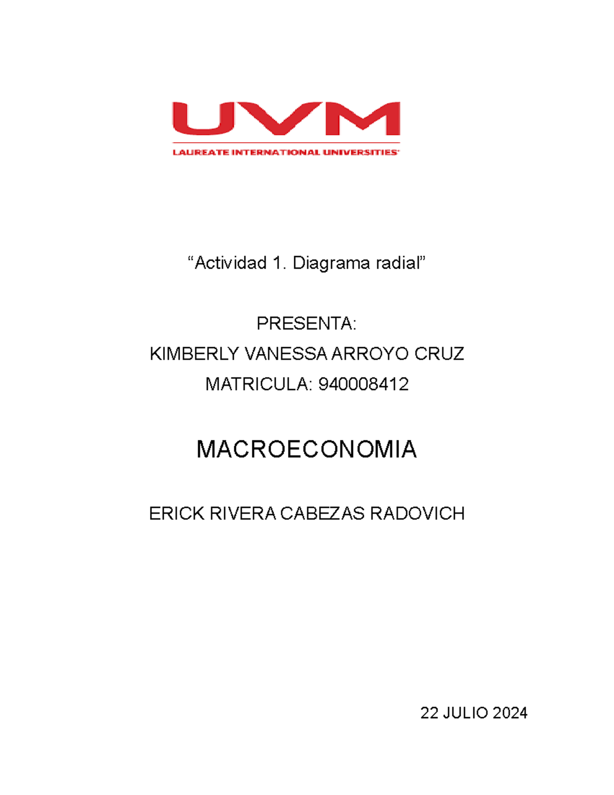 Actividad 1 Diagrama Radial MACROECONOMIA UVM - macroeconomía - “Actividad 1. Diagrama radial ...