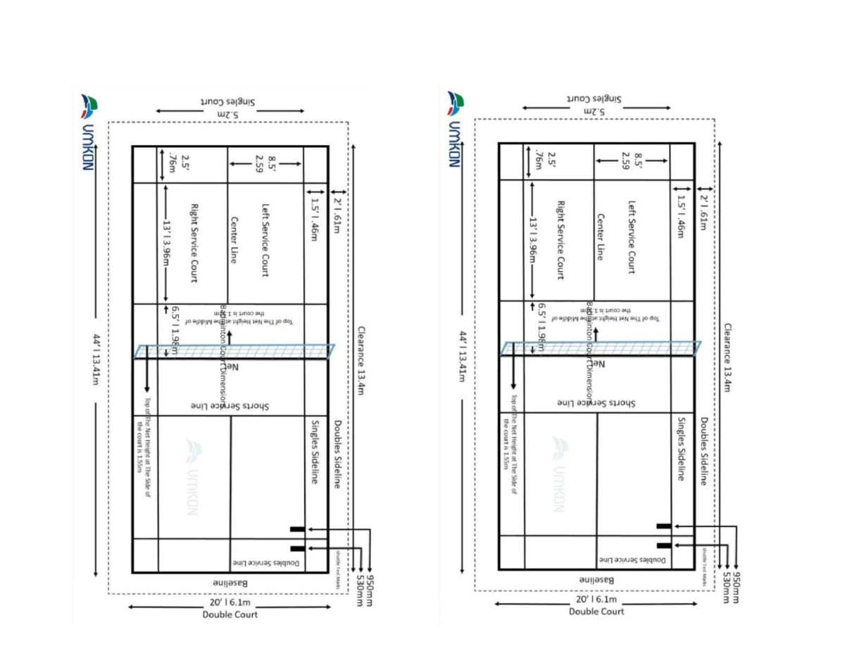 Badminton Court Dimensions and Specifications (UMKON) - Studocu