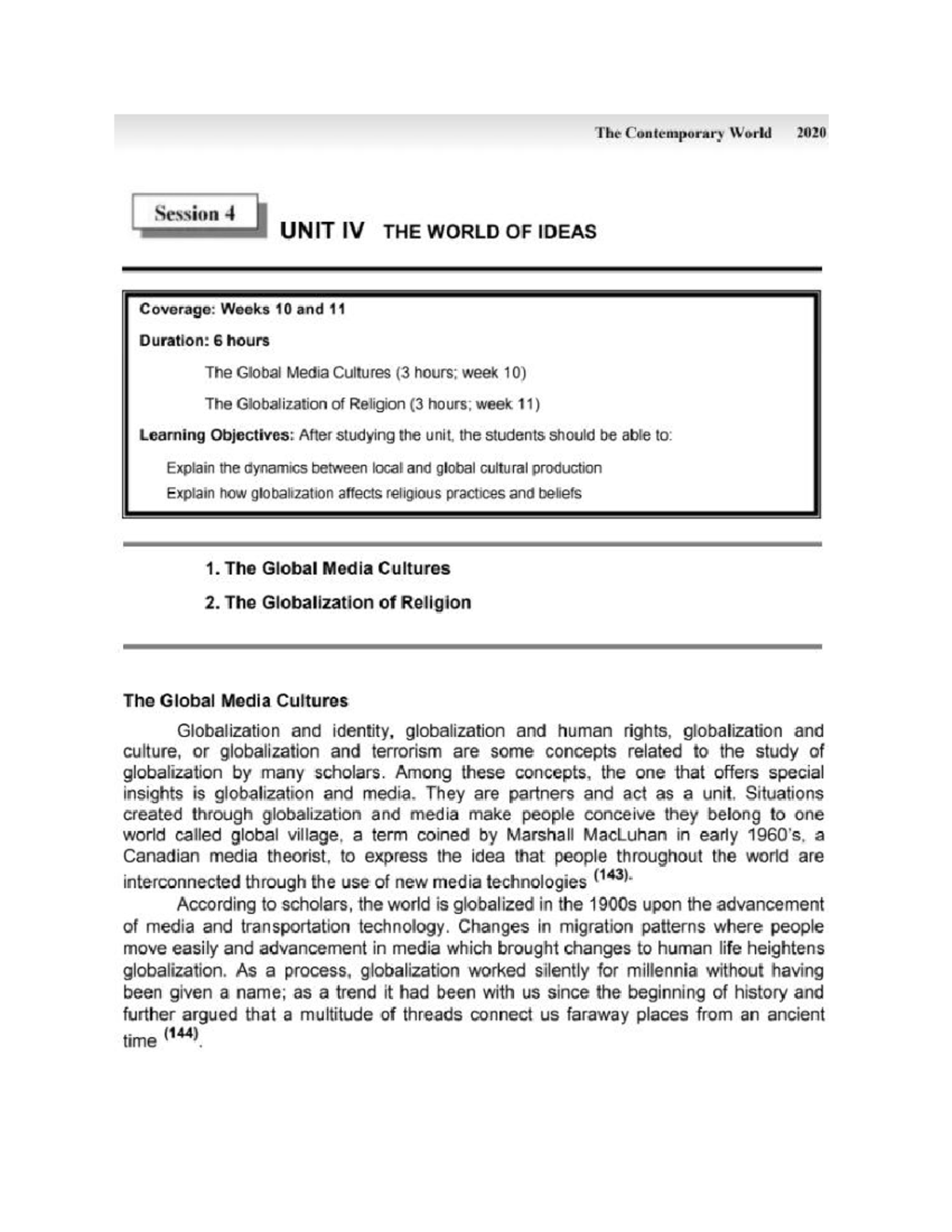 TCW Unit 4 - Essential Reading Guide for Course Success - Studocu