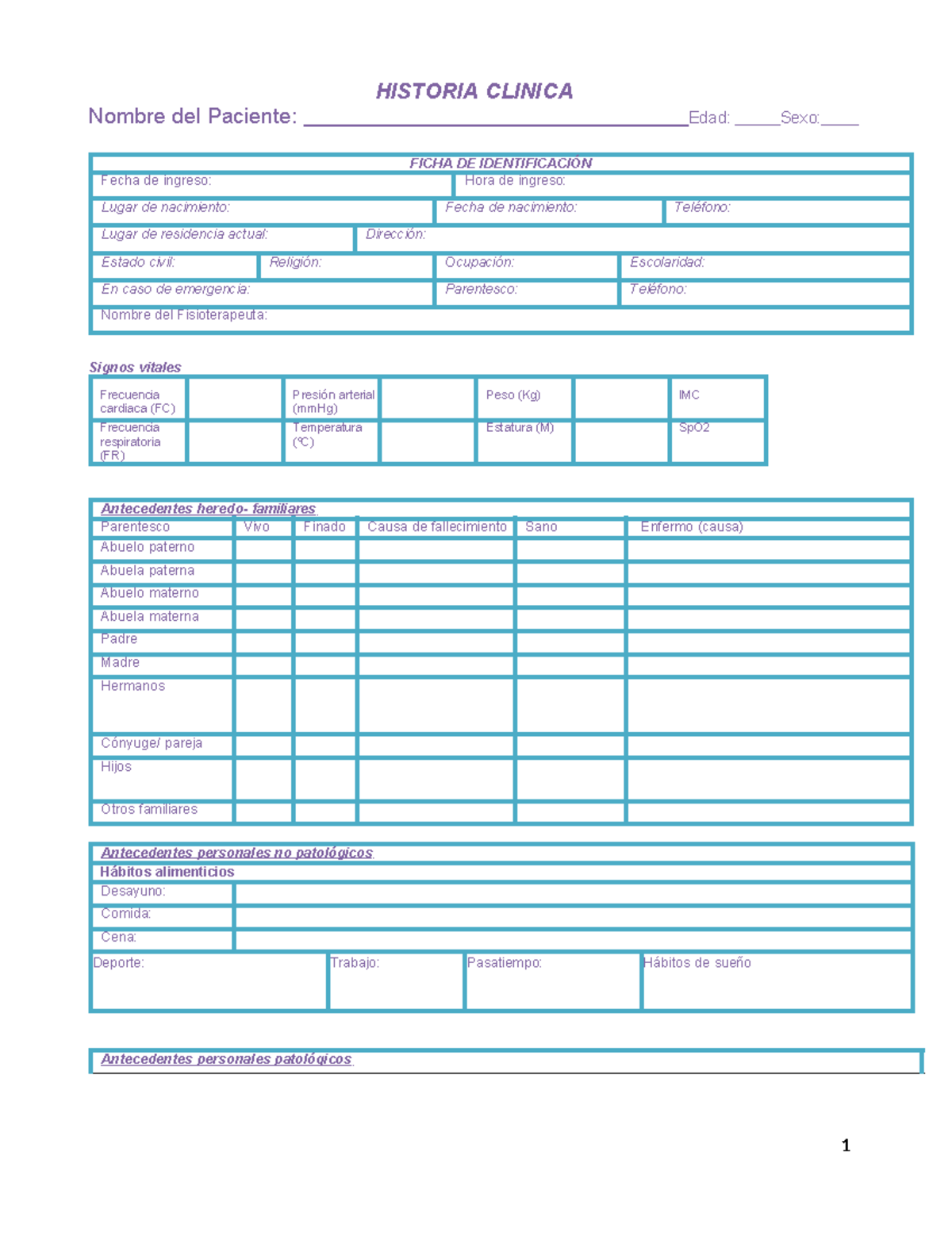Historia Clínica y Evaluación de Funciones en Pacientes - Studocu