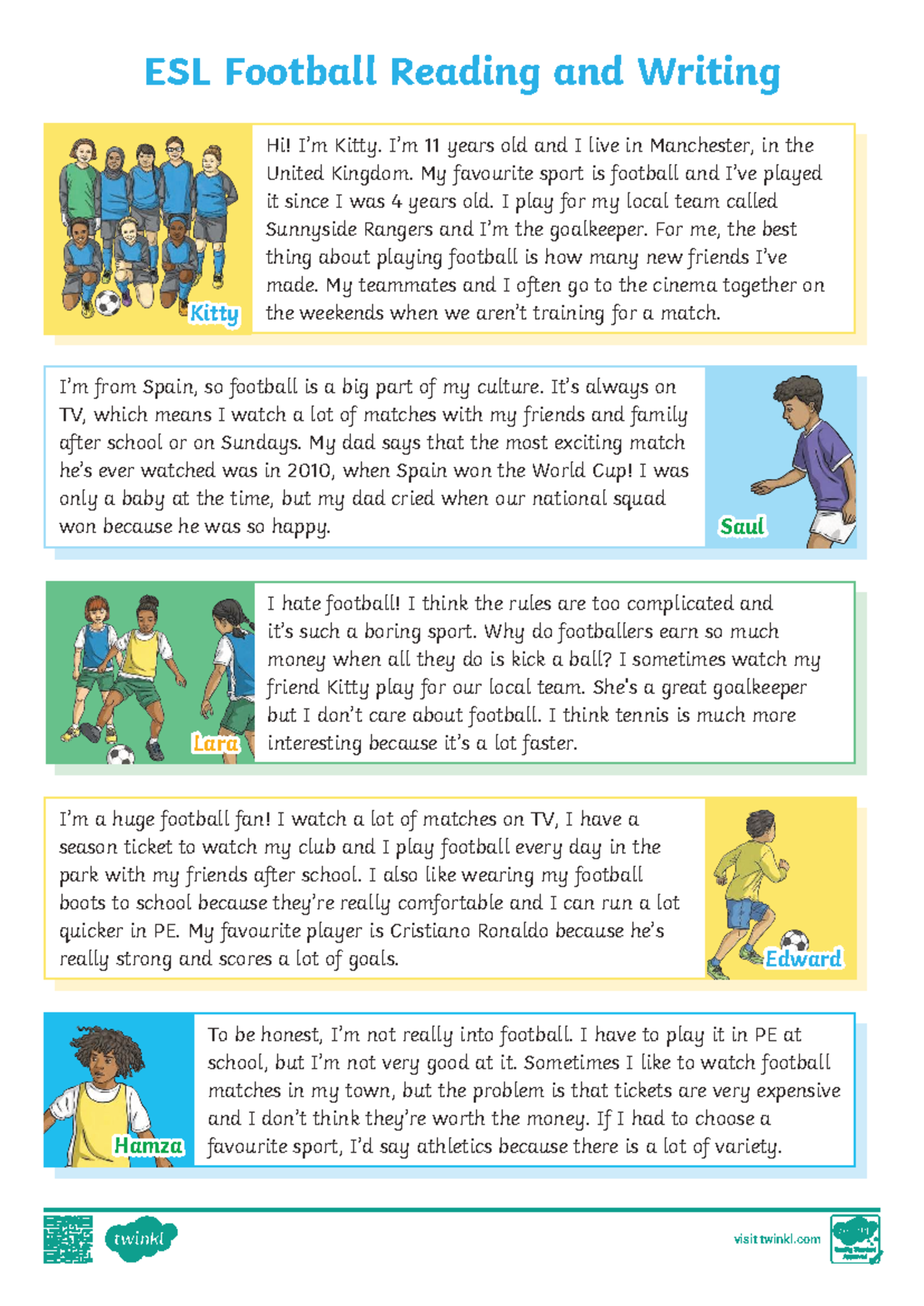 ESL Football Reading Comprehension: Insights and Reflections - Studocu