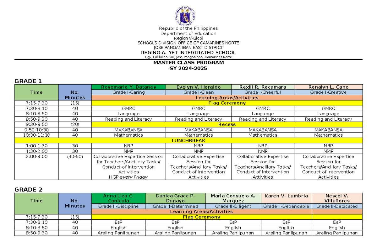 Grade-3-Master-Class-program 073938 - Republic of the Philippines ...