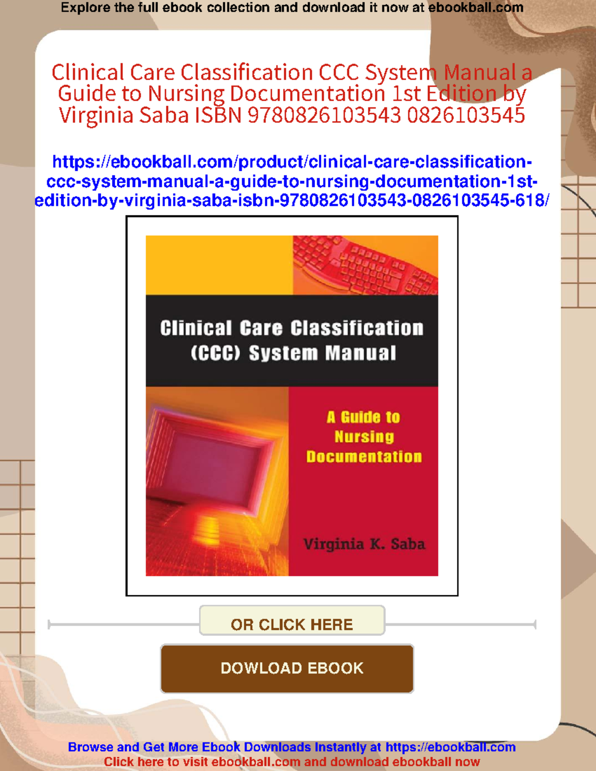 Clinical care classification system manual: A guide to nursing ...
