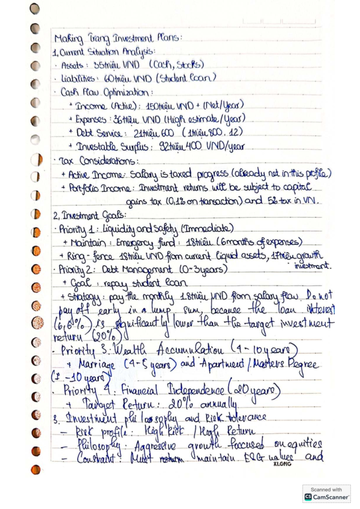 Investment Strategy Analysis: Current Situation & Goals (FIN 101) - Studocu