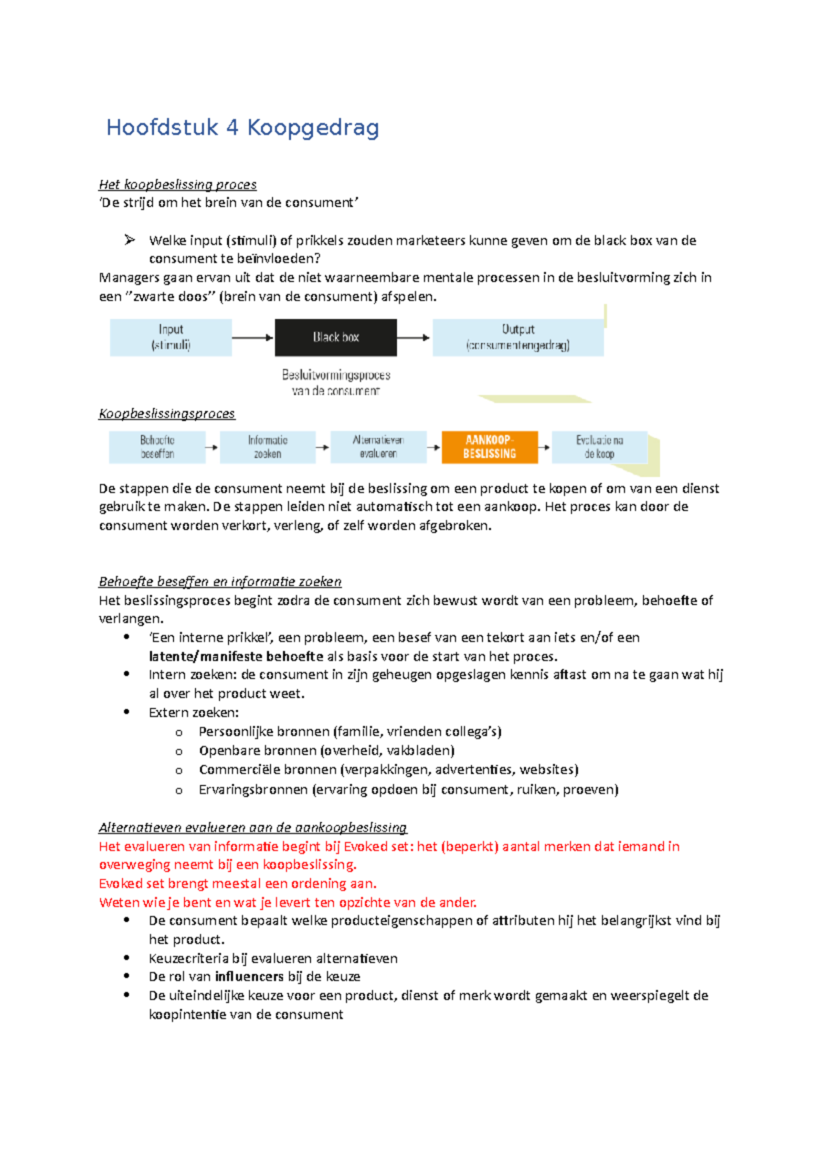 Hoofdstuk 4: Proces van Koopgedrag en Invloeden op ...