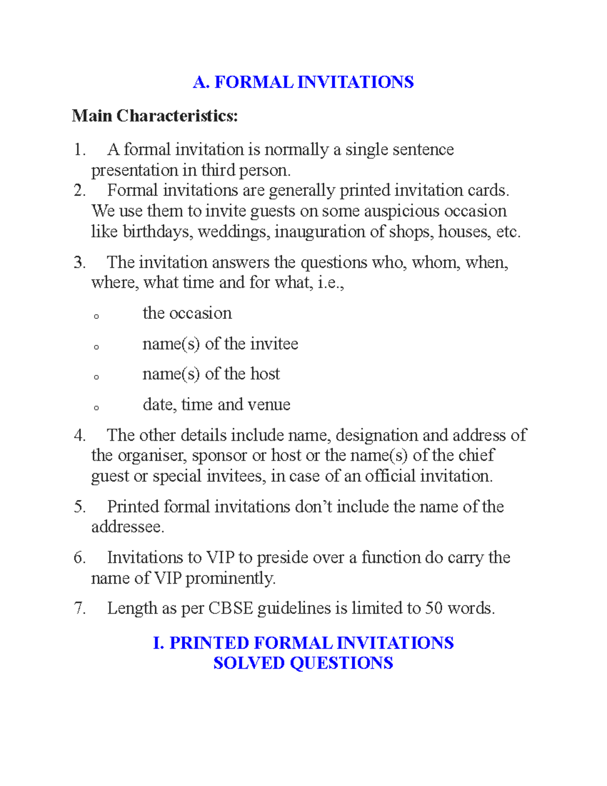 Formal Invitation Drafts and Guidelines for Various Occasions - Studocu