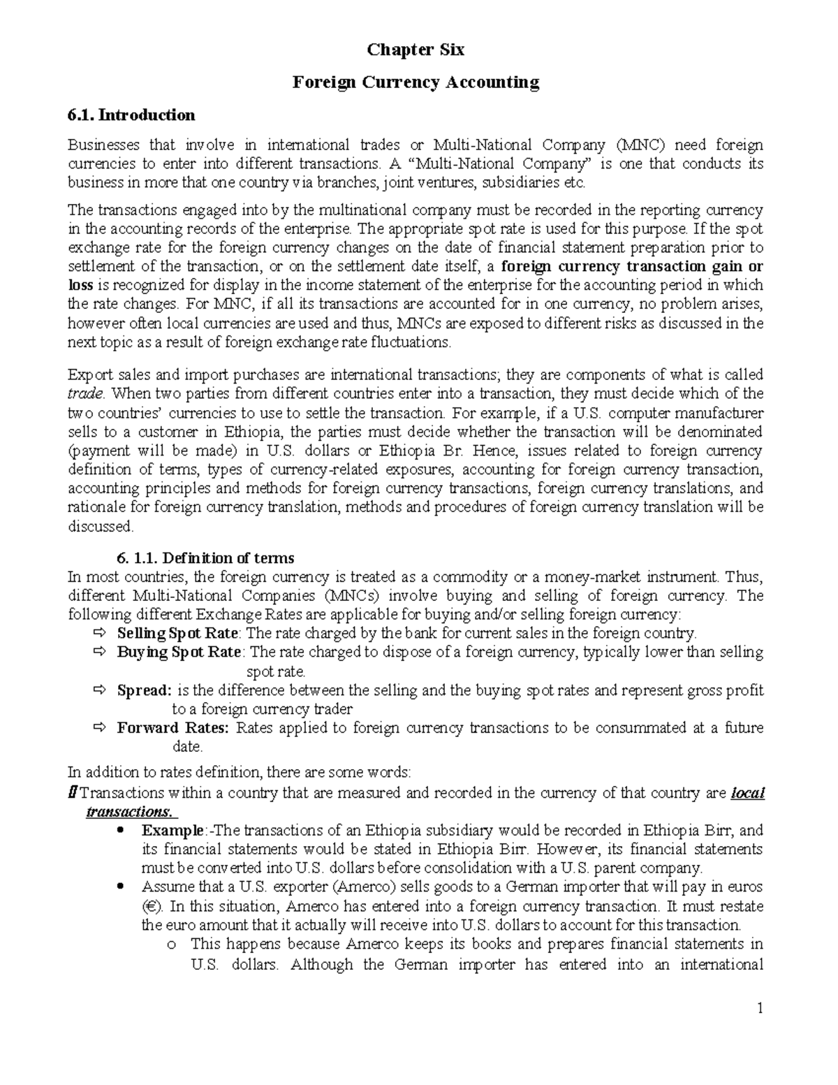 06-Chapter 06: Foreign Currency Accounting & Translation Methods - Studocu