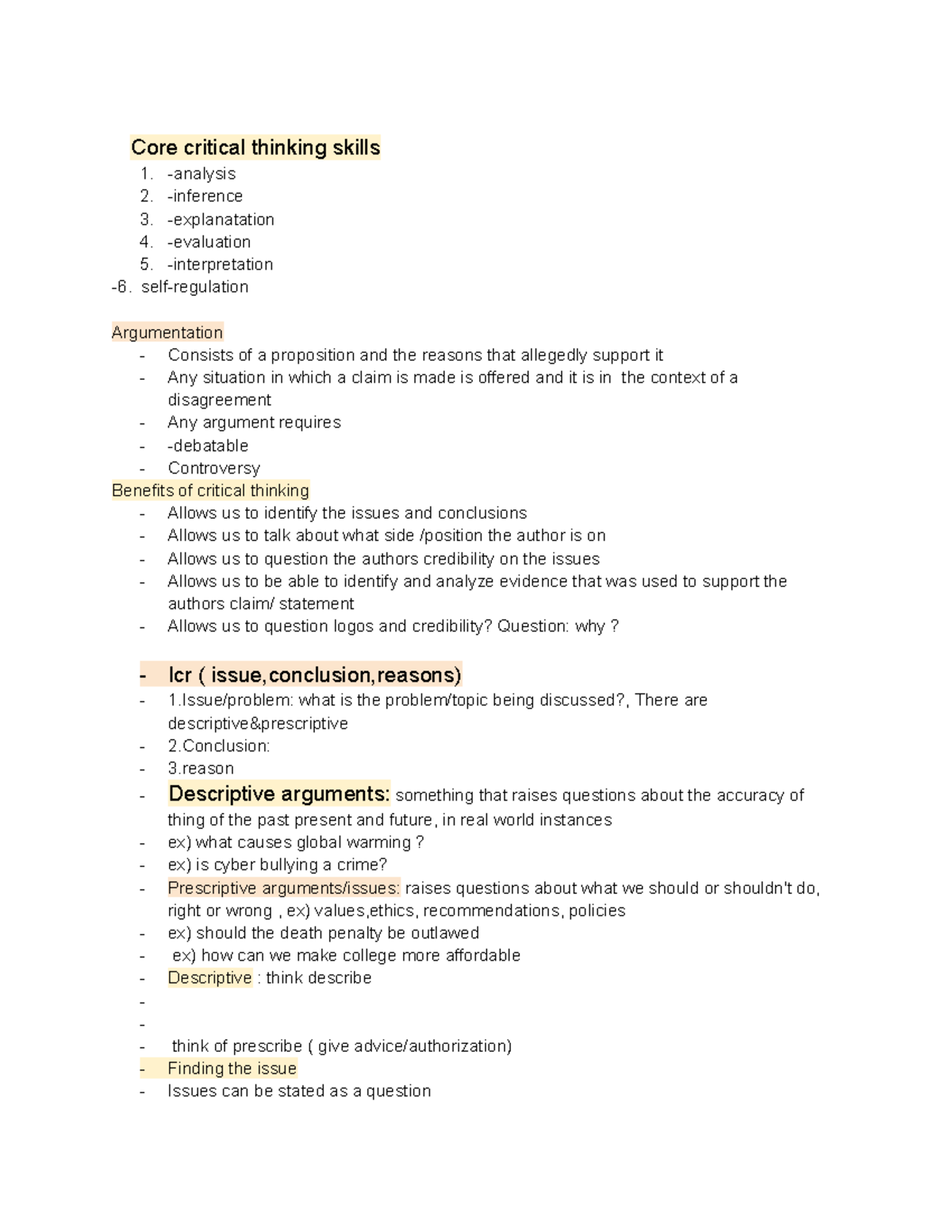 Critical Thinking Skills & Argumentation Analysis (READ290A) - Studocu