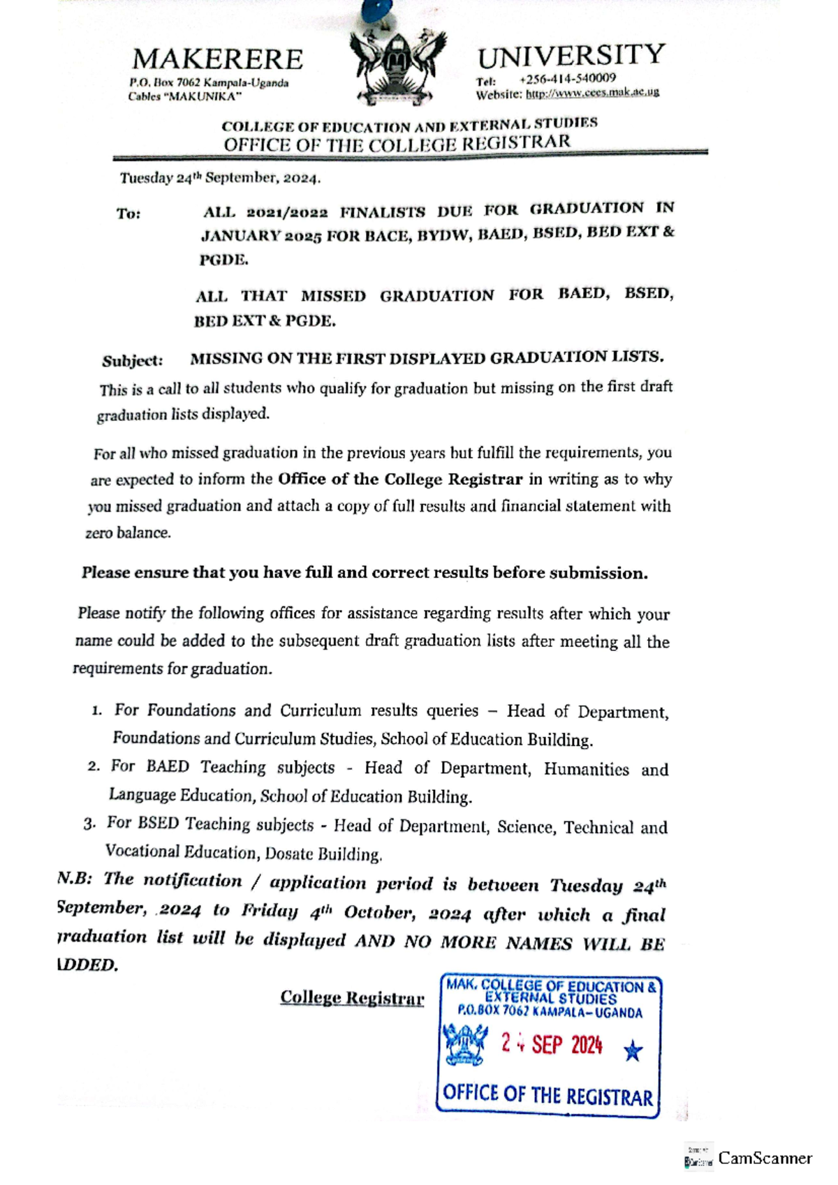 Graduation List Draft for Finalist Students (BACE, BAED, BSED) - MAK ...