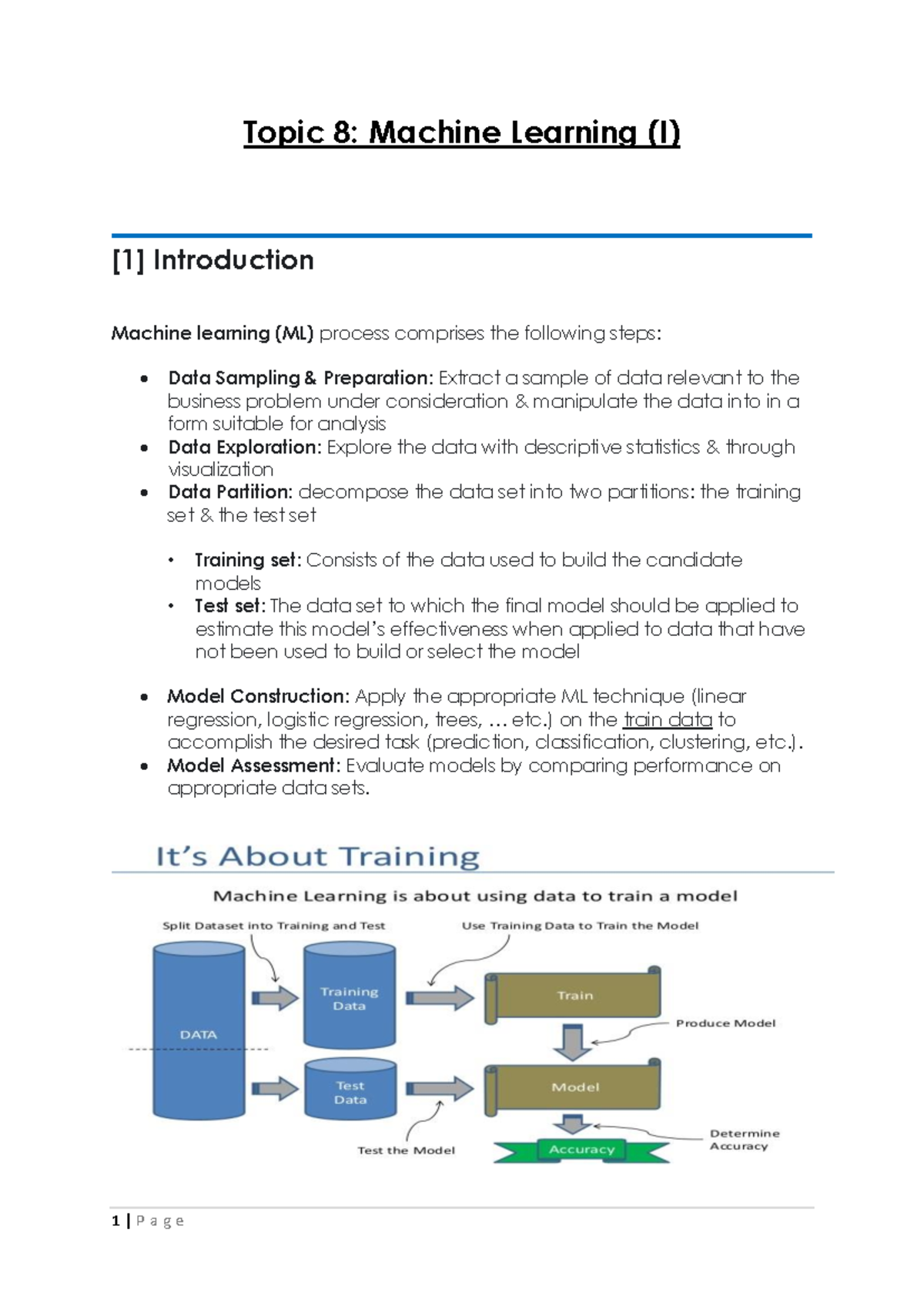Topic 8 Machine Learning 1 - Topic 8: Machine Learning (I) Introduction ...