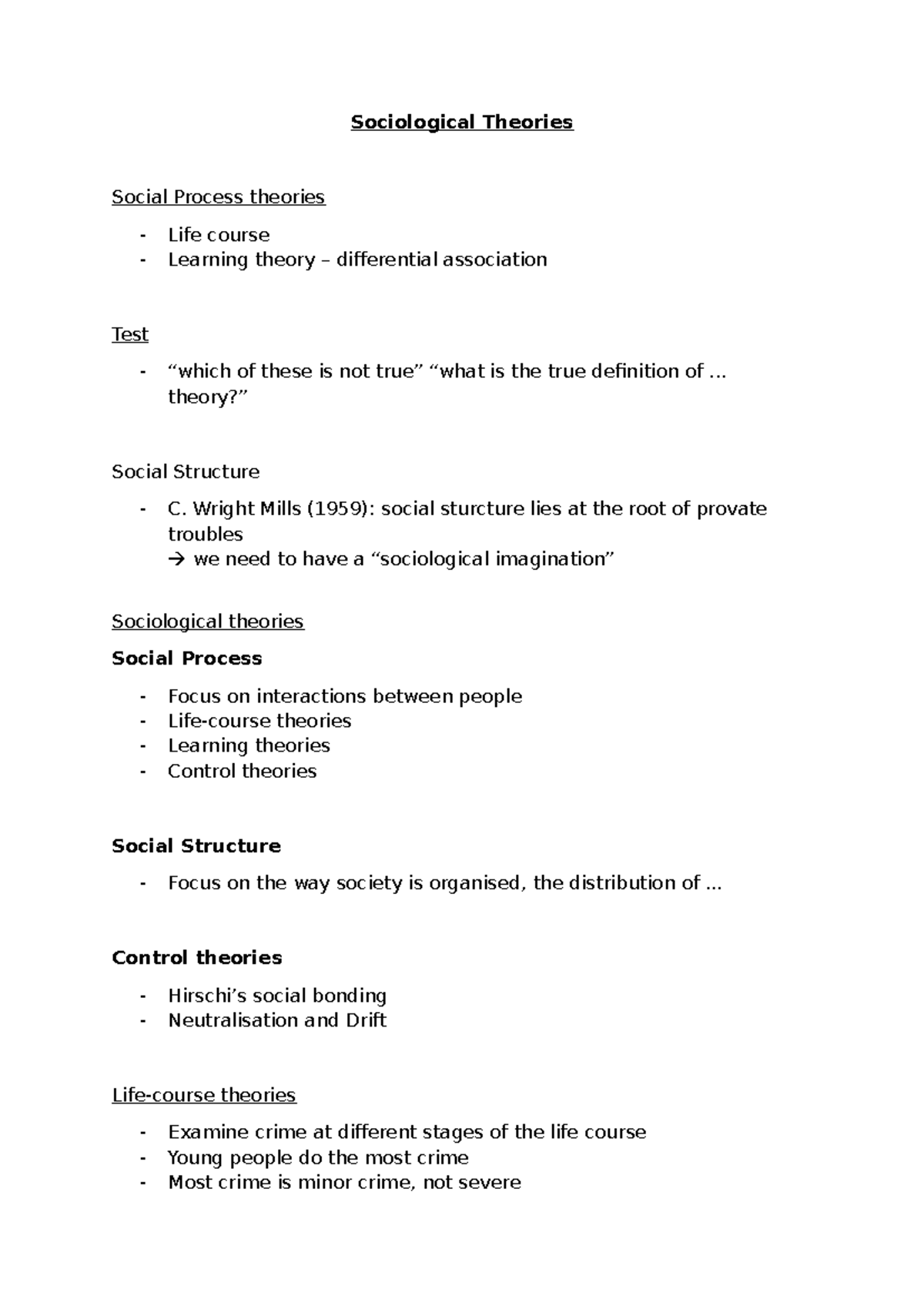 Lecture 5: Sociological Theories - Social Process & Learning Theories ...