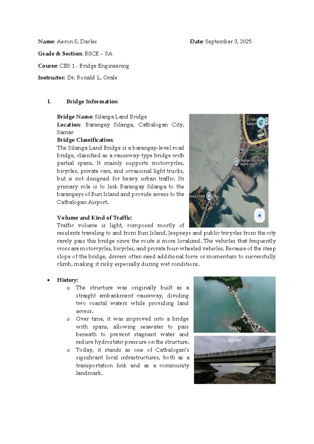 CES 1 Case Study: Silanga Land Bridge Analysis and Recommendations ...