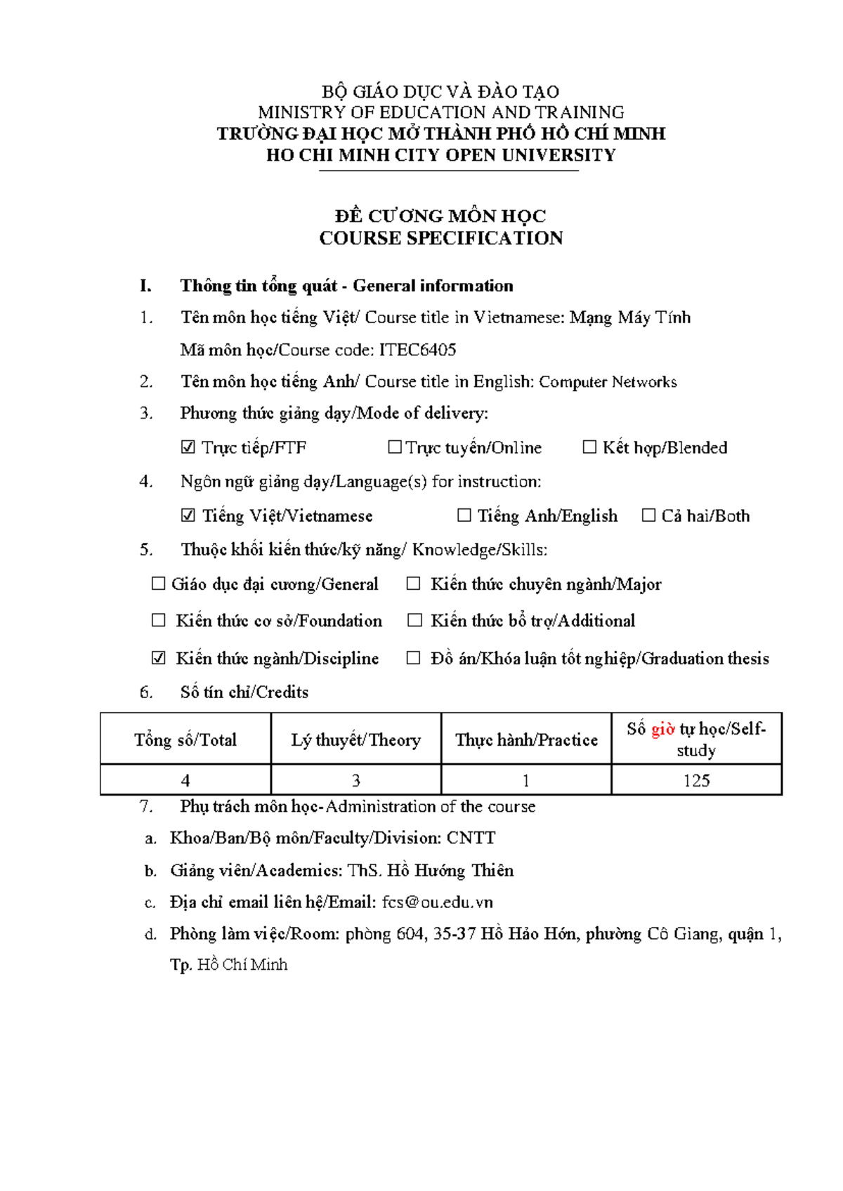 CLC KHMT23 ITEC6405 Computer Networks Course Overview and Syllabus ...