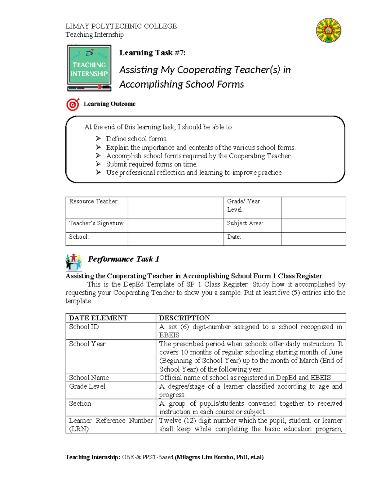 Learning Task 7 Assisting My Cooperating Teachers in Accomplishing ...