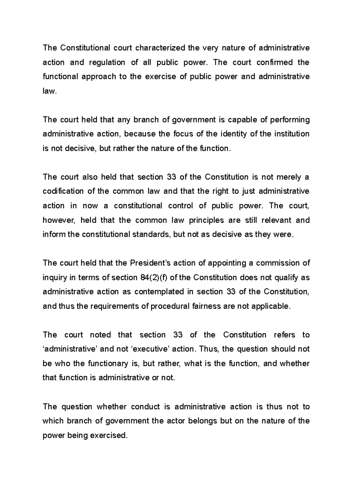 SARFU Case Study: Administrative Action & Constitutional Implications ...